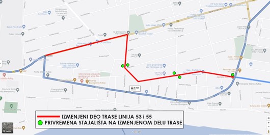 У понедељак измене траса линија 53 и 55 у Футогу | Dnevnik