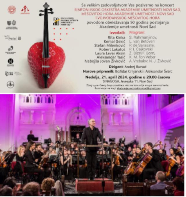 U Sinagogi spektakularan koncert za zlatni jubilej Akademije umetnosti u Novom Sadu u nedelju ...